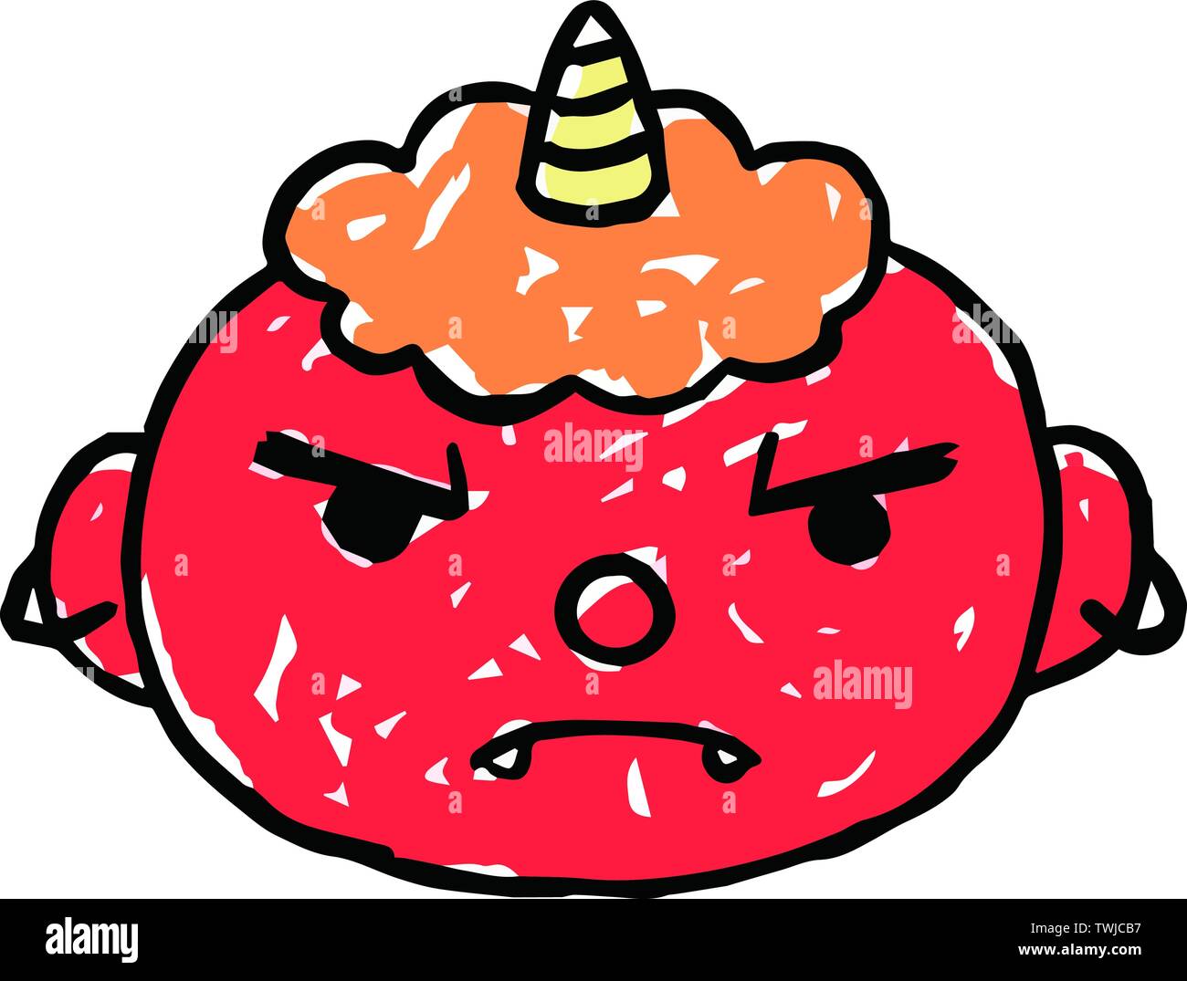 This is an illustration of a hand-painted Japanese demon Stock Vector ...