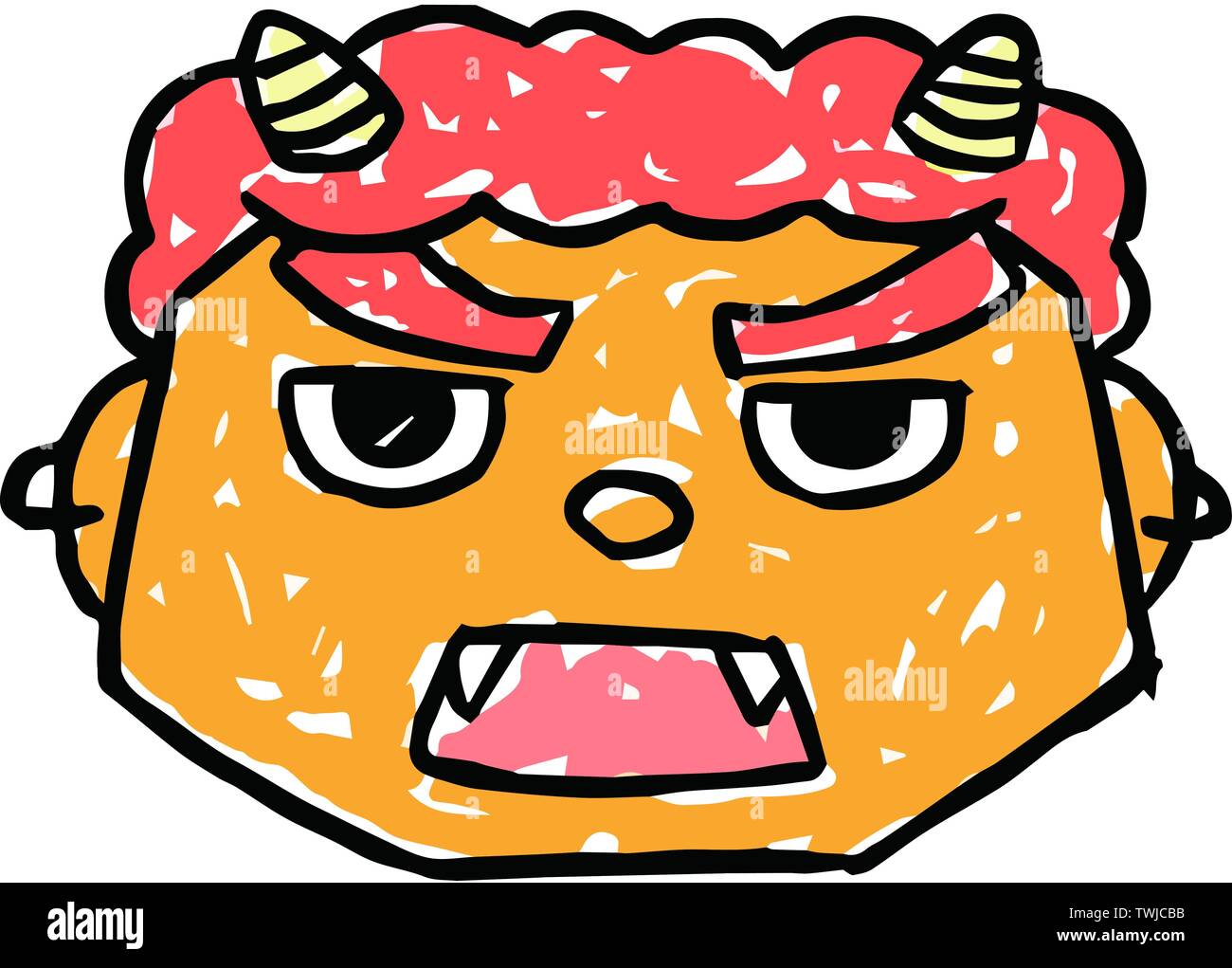 This is an illustration of a hand-painted Japanese demon Stock Vector ...