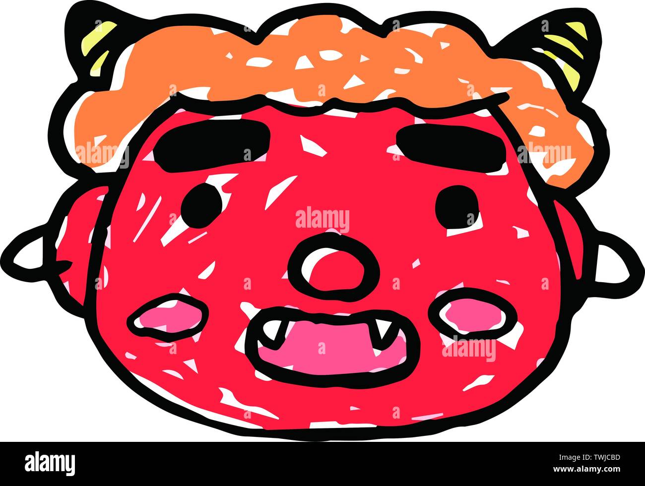 This is an illustration of a hand-painted Japanese demon Stock Vector ...