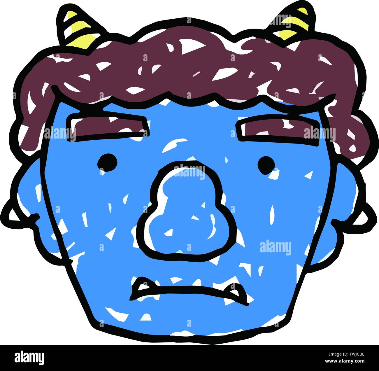 This is an illustration of a hand-painted Japanese demon Stock Vector ...