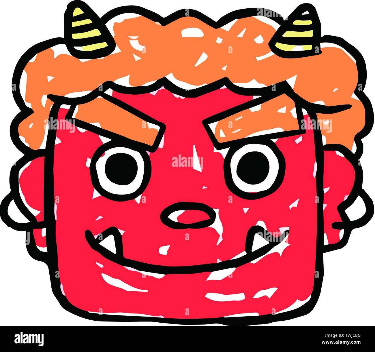 This is an illustration of a hand-painted Japanese demon Stock Vector ...