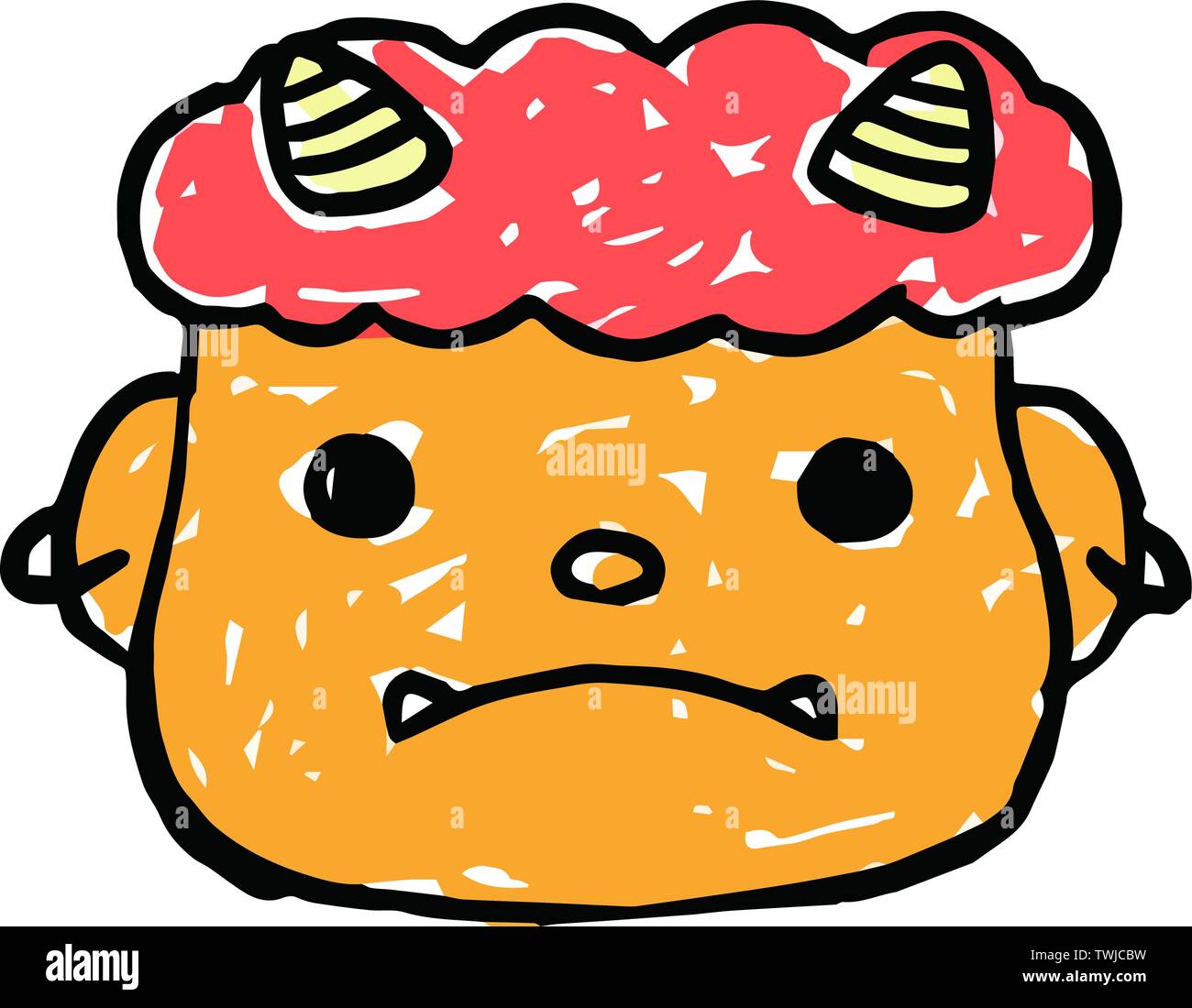 This is an illustration of a hand-painted Japanese demon Stock Vector ...