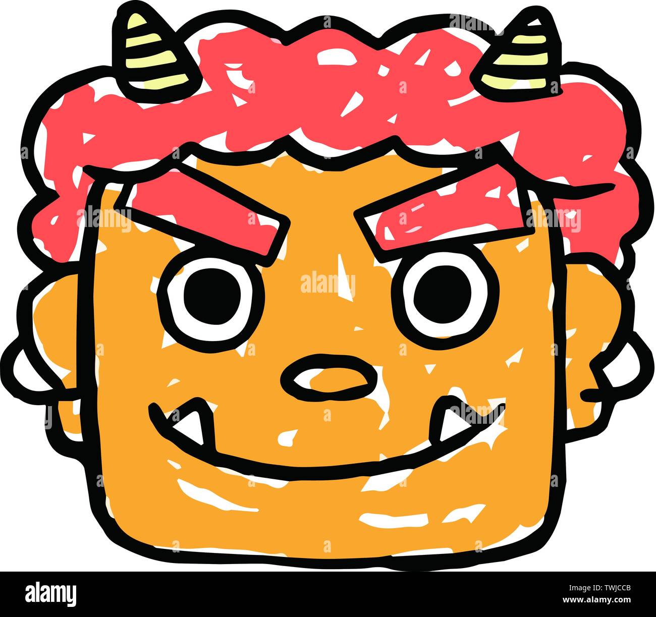 This is an illustration of a hand-painted Japanese demon Stock Vector ...
