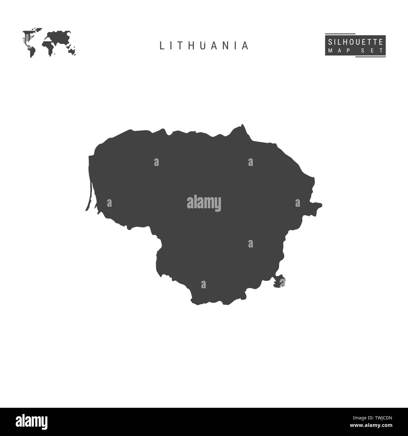 Lithuania Blank Vector Map Isolated on White Background. High-Detailed ...