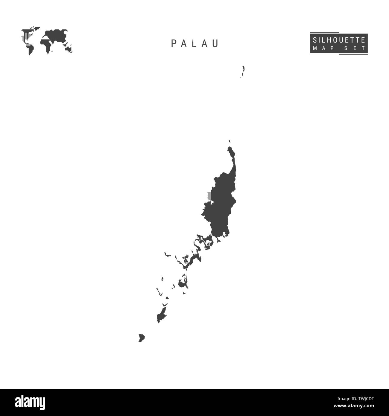 Palau Blank Vector Map Isolated on White Background. High-Detailed ...