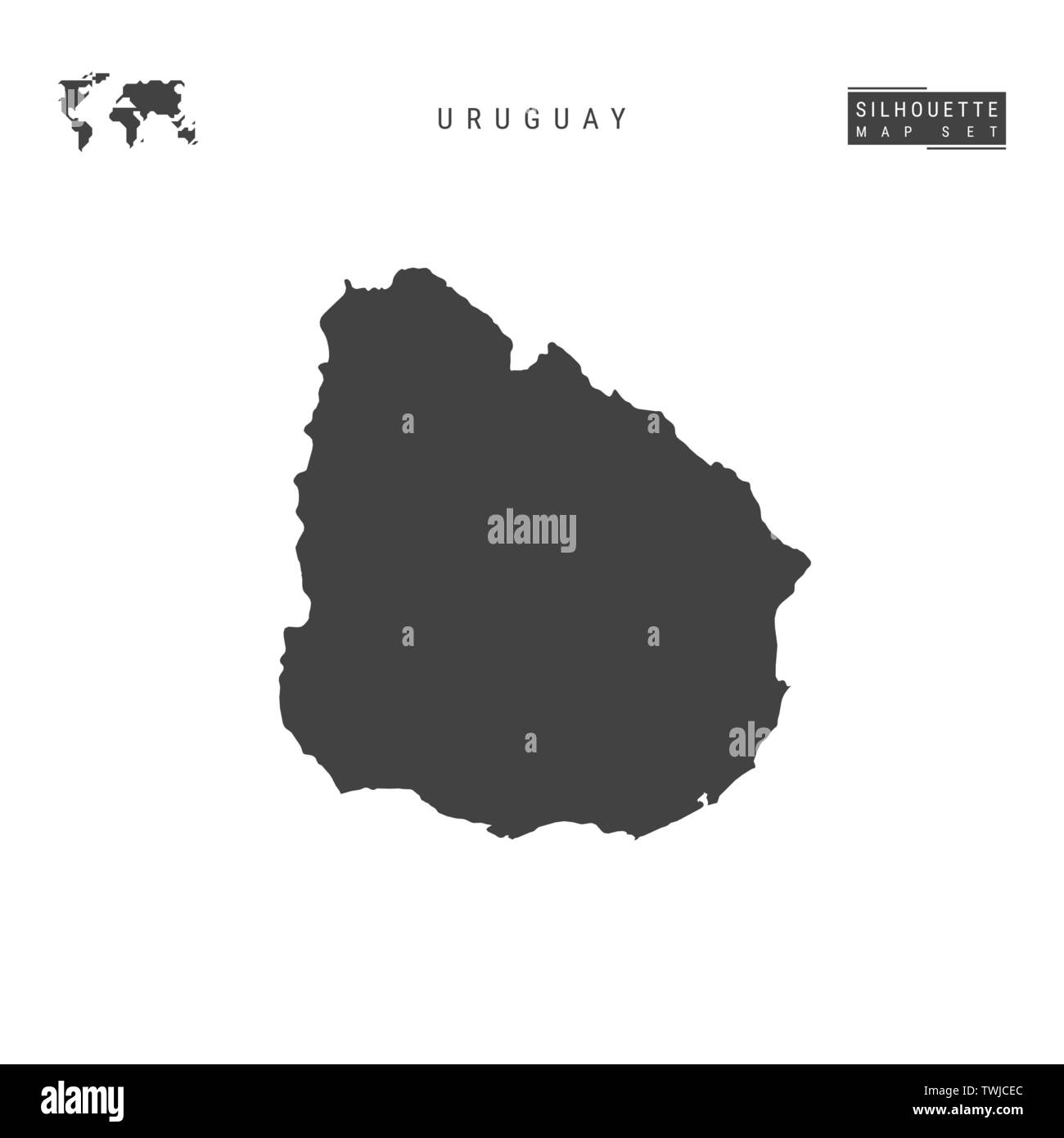 Uruguay Blank Vector Map Isolated on White Background. High-Detailed ...