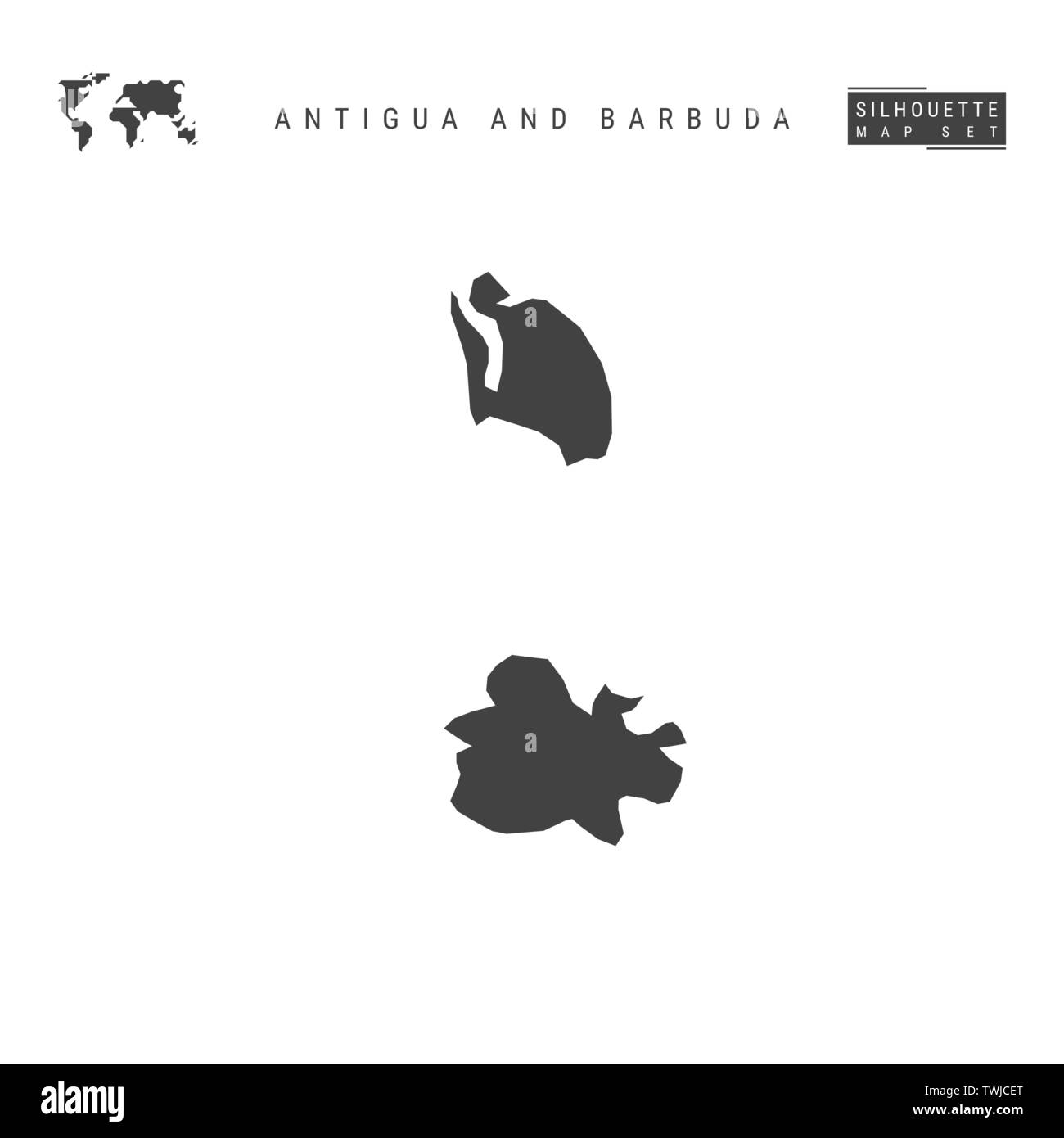Antigua and Barbuda Blank Vector Map Isolated on White Background. High ...