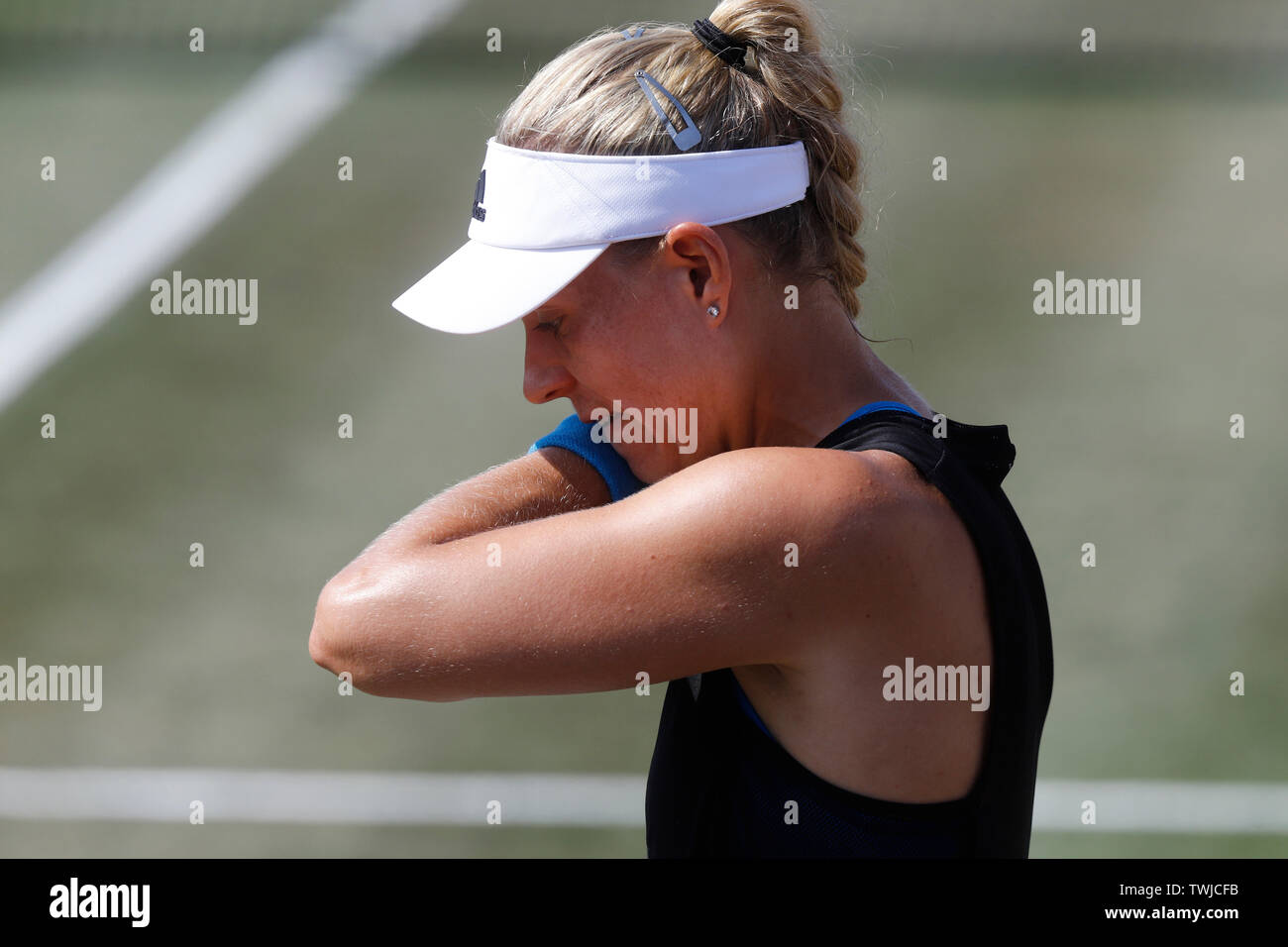Calvia, Spain. 20th June, 2019. German player Angelique Kerber gestures ...