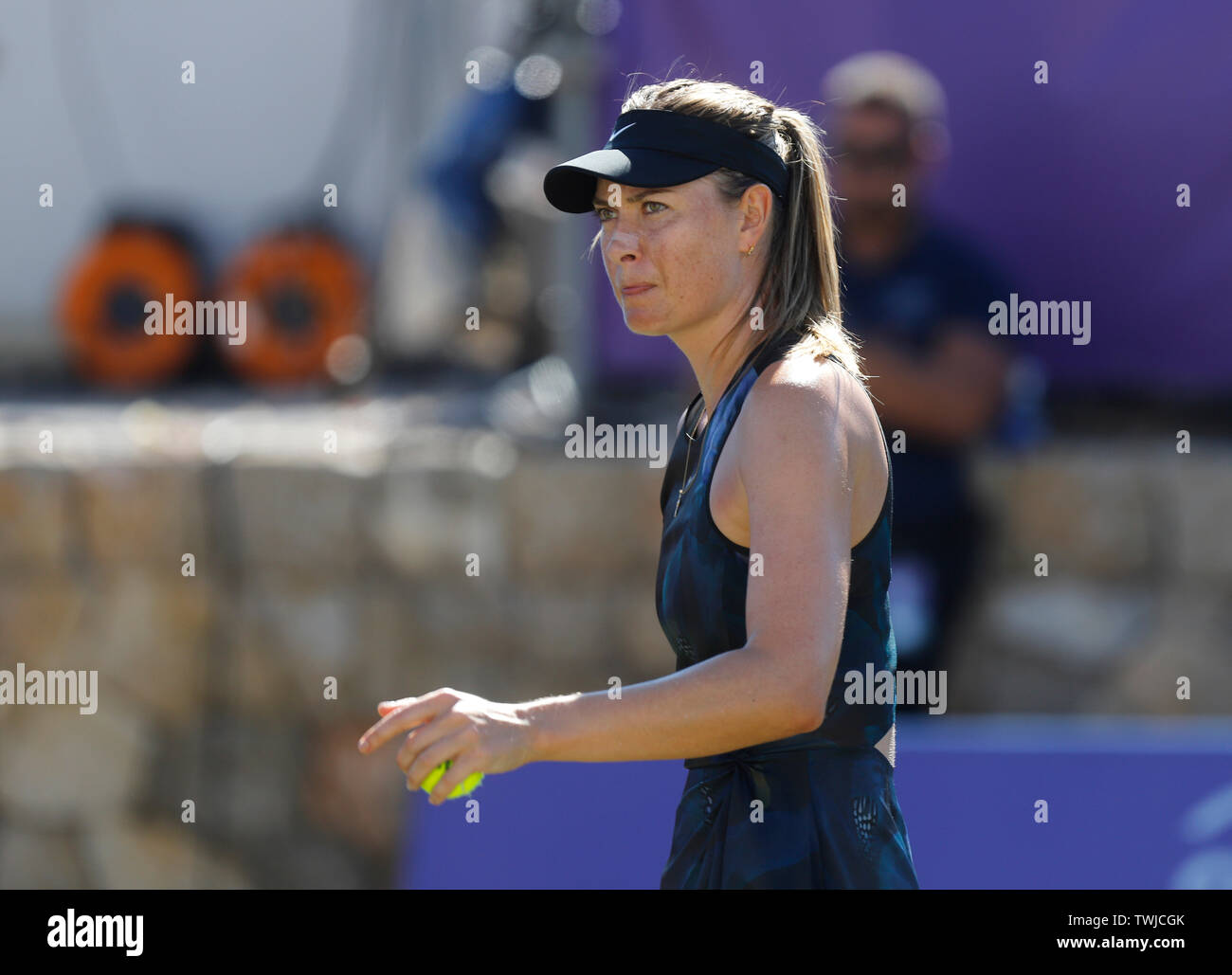 Calvia, Spain. 18th June, 2019. Russian player Maria Sharapova hits the ...