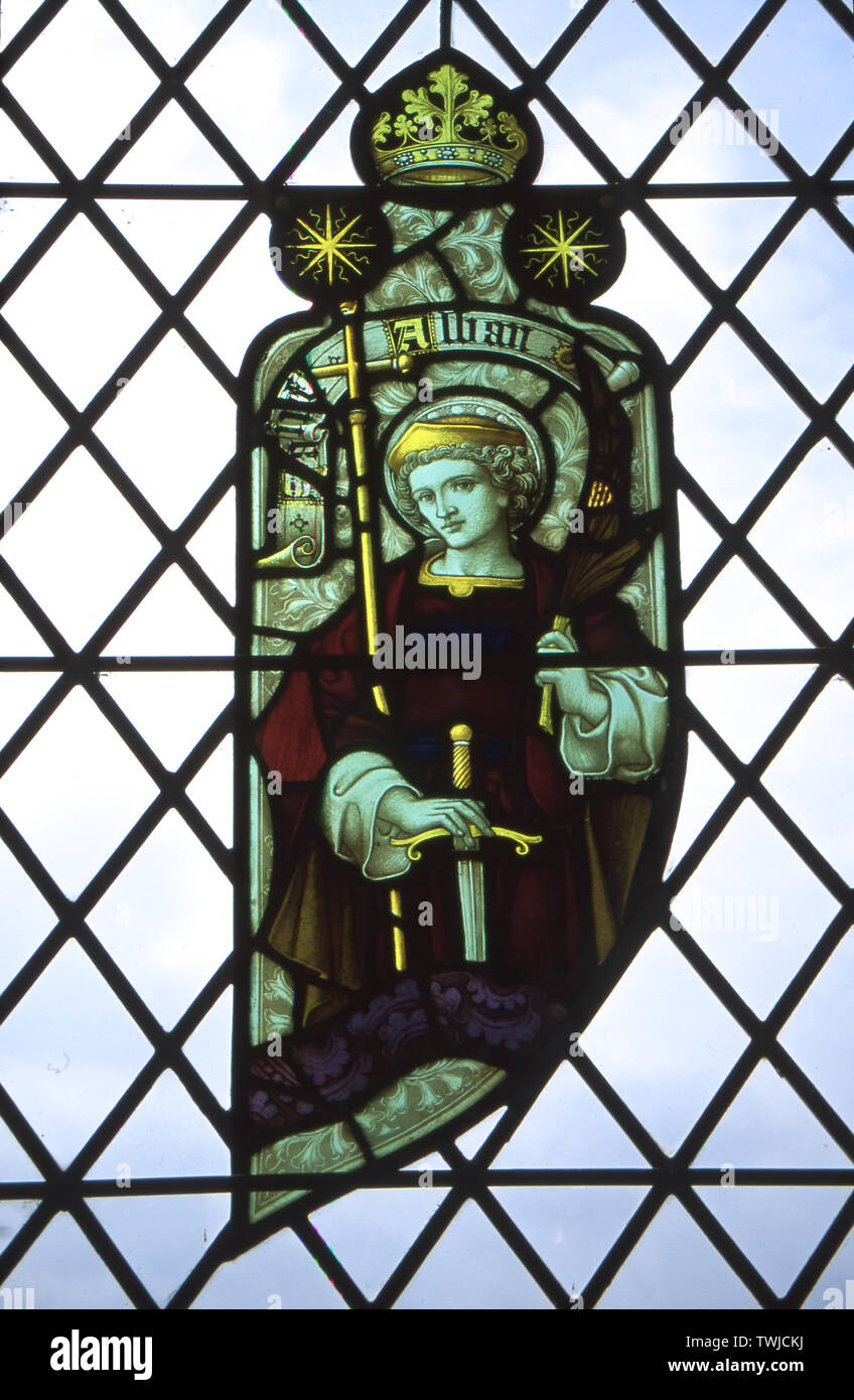 Stained glass window, St Alban, St Edmund's, Southwold, Suffolk, UK ...