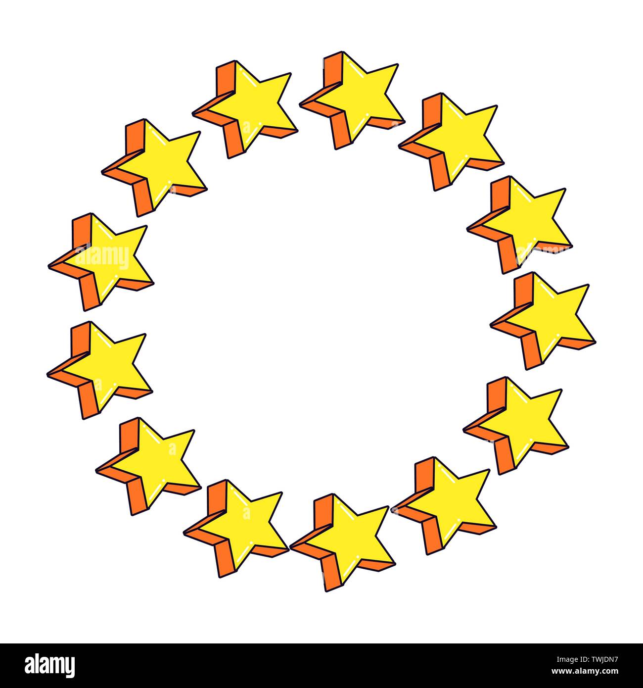 circle shaped stars on white background vector illustration Stock ...
