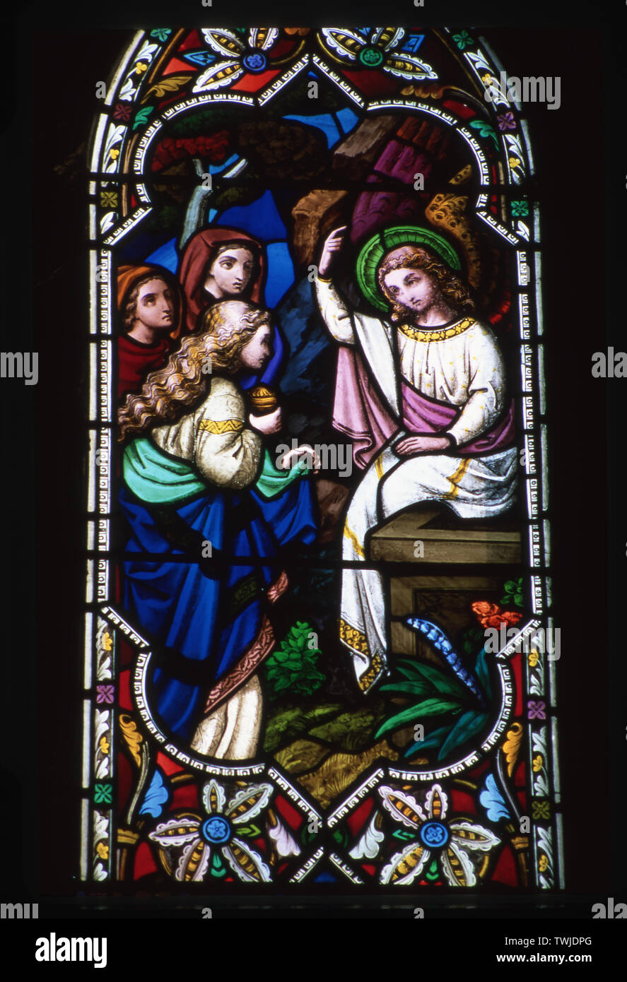 Stained glass window, Angel appearing to Mary Magdalan, All Saint's ...