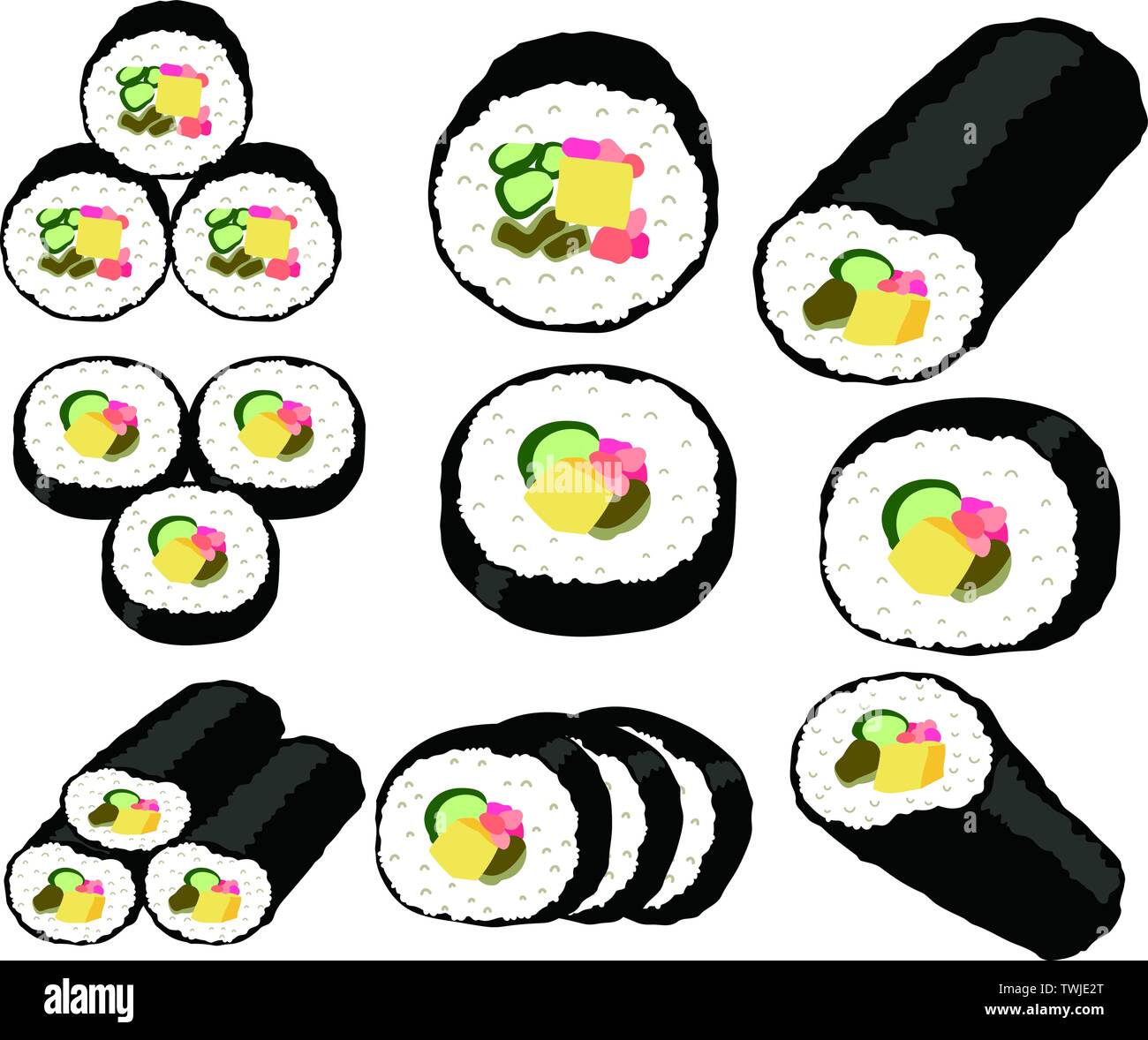 Sushi Roll Illustration