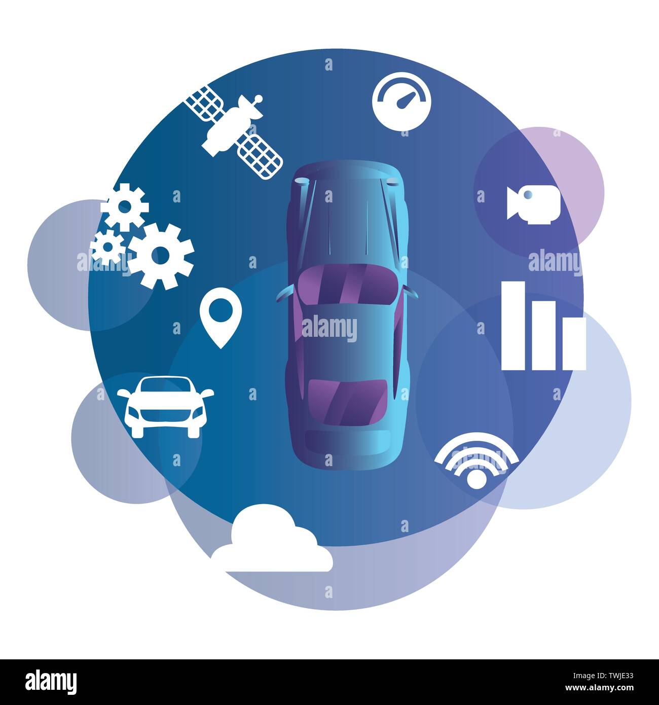 autonomous smart car vector illustration design image Stock Vector ...