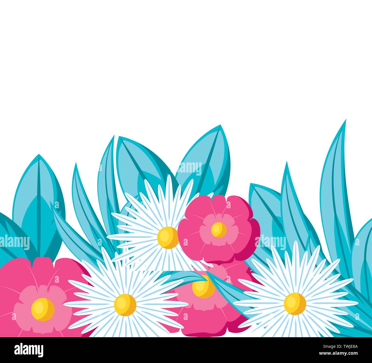 Flower design, floral nature plant ornament garden decoration and ...