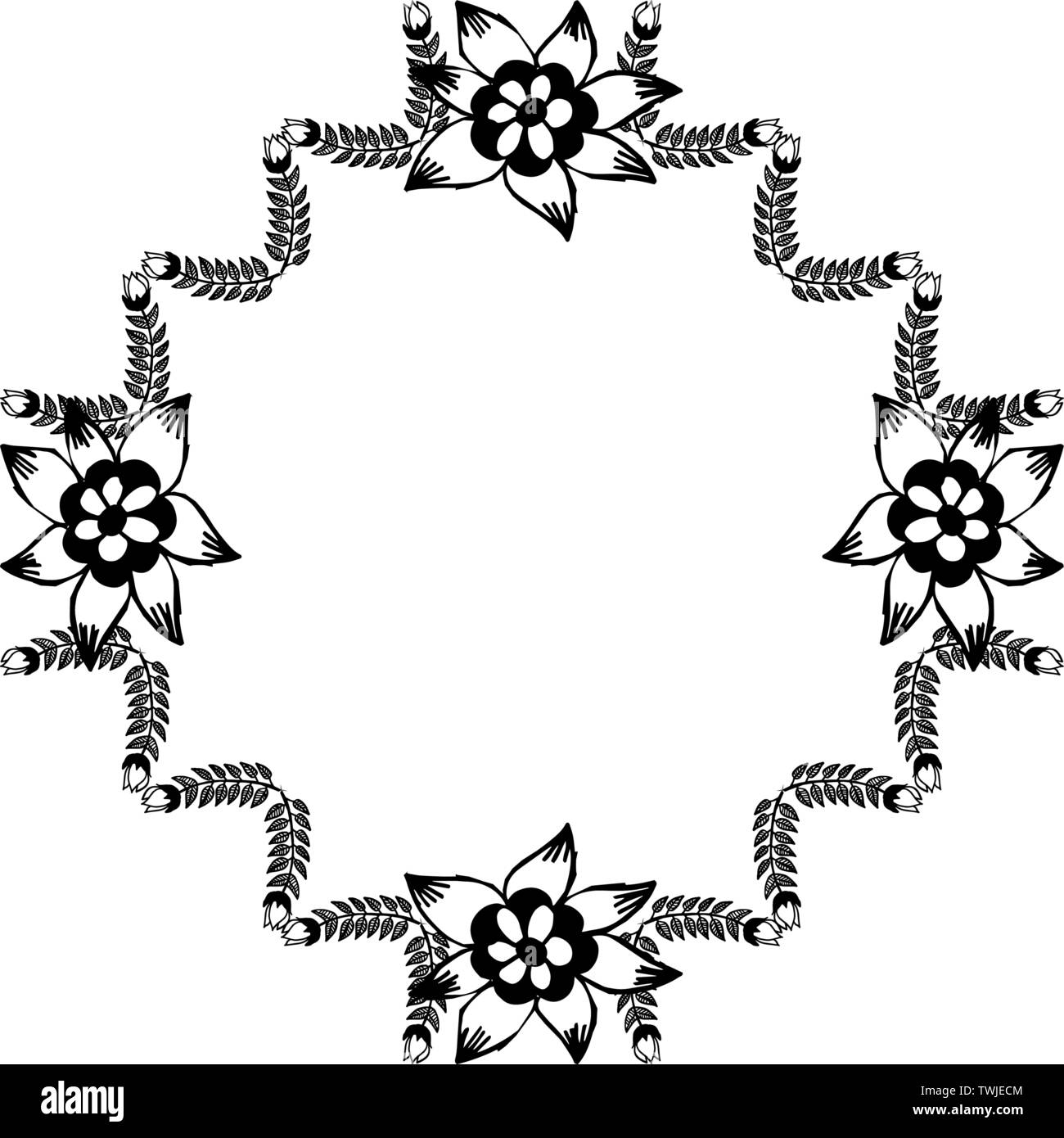 Vector illustration various flower frame for modern invitation card ...