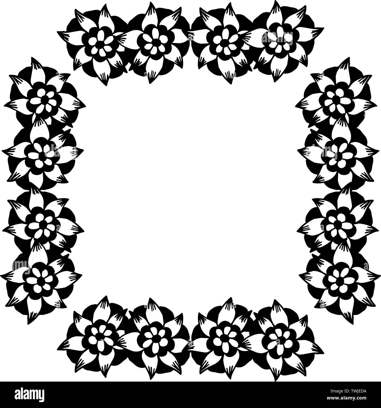 Vector illustration various flower frame for modern invitation card ...