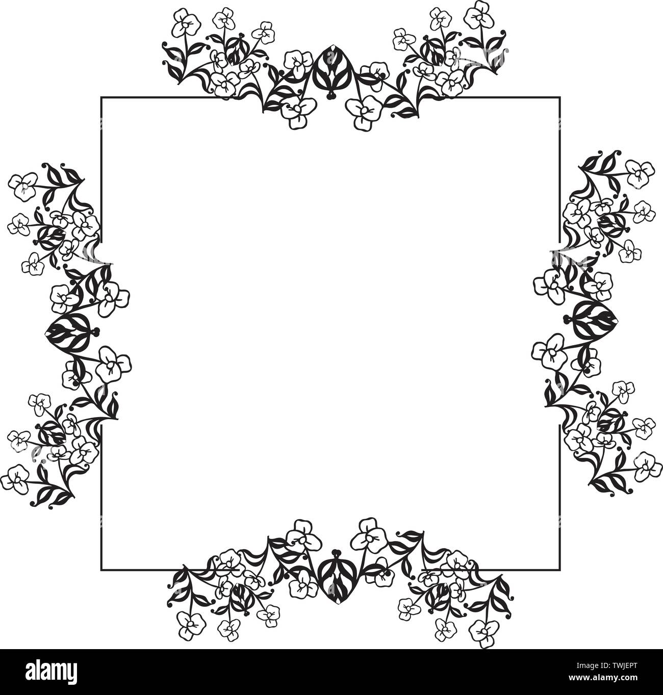 Vector illustration various shape of card with modern flower frame hand ...
