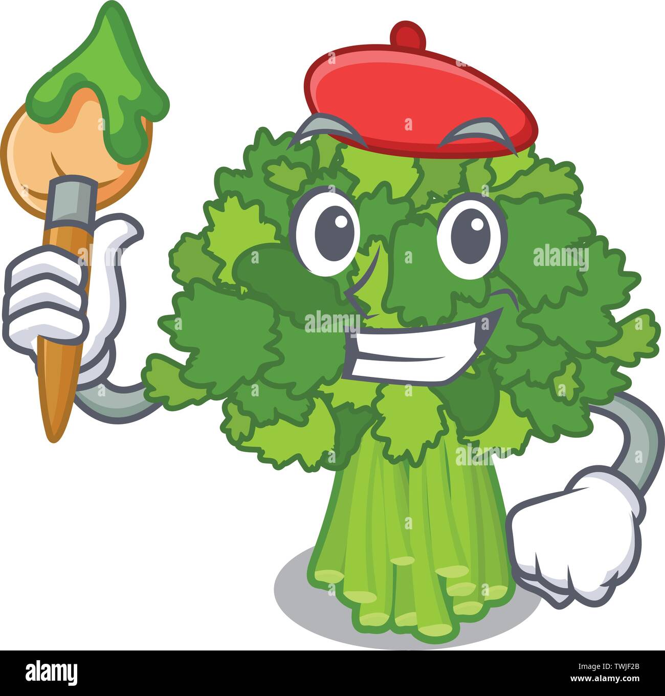 Artist brocoli rabe isolated in the character Stock Vector Image & Art ...