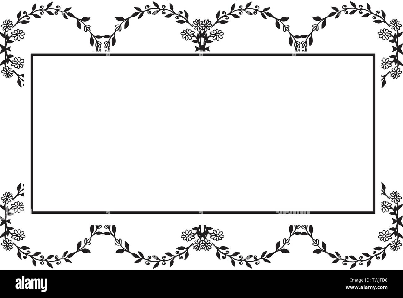 Vector illustration various drawing of flower frame for card hand drawn ...