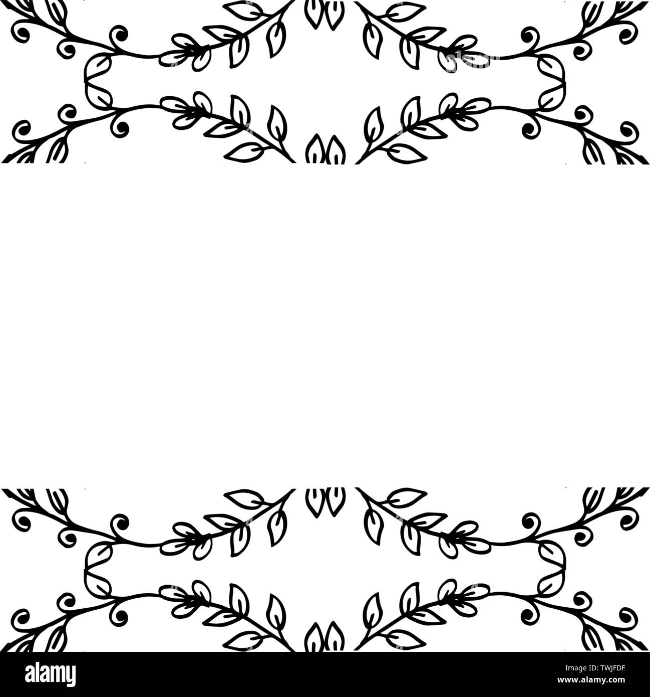 Vector illustration various drawing of flower frame for card hand drawn ...