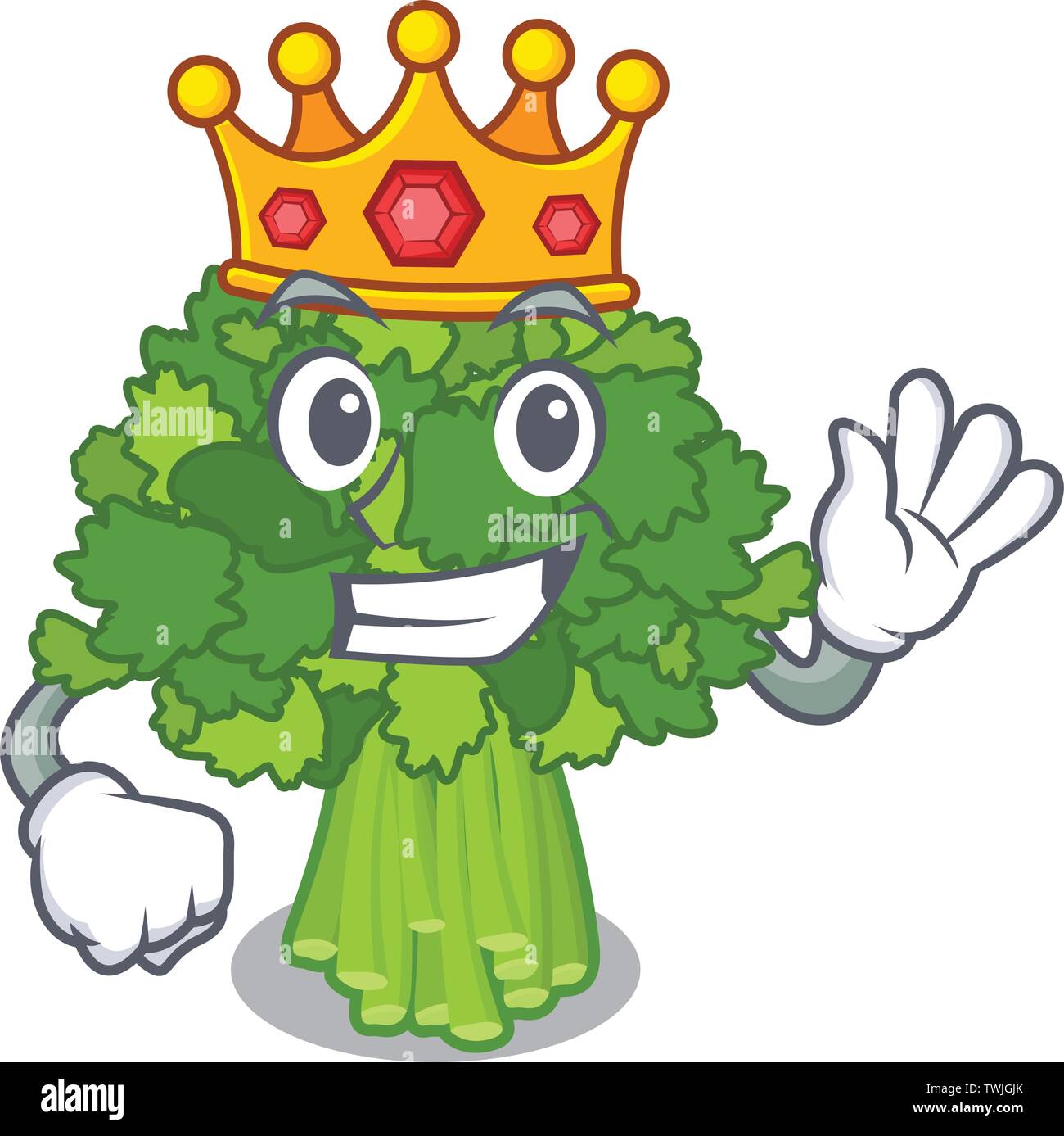King saute broccoli rabe above cartoon plate Stock Vector Image & Art ...