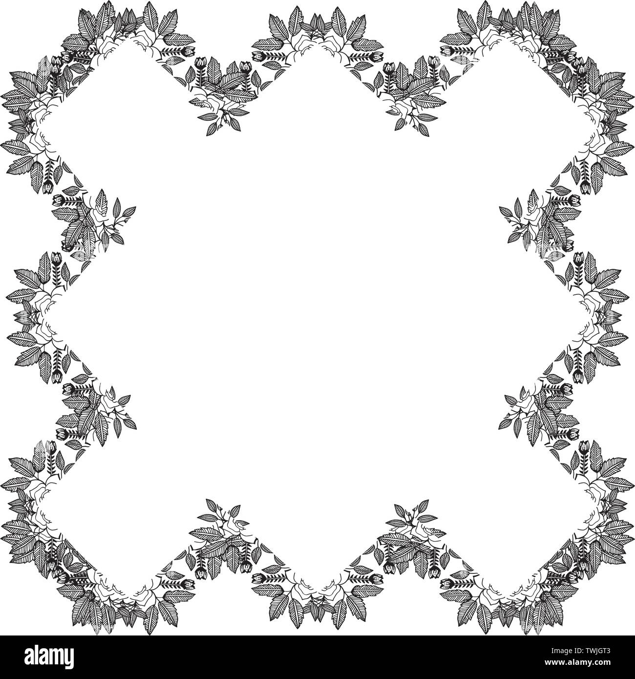 Vector illustration decoration card with various flower frame of hand ...