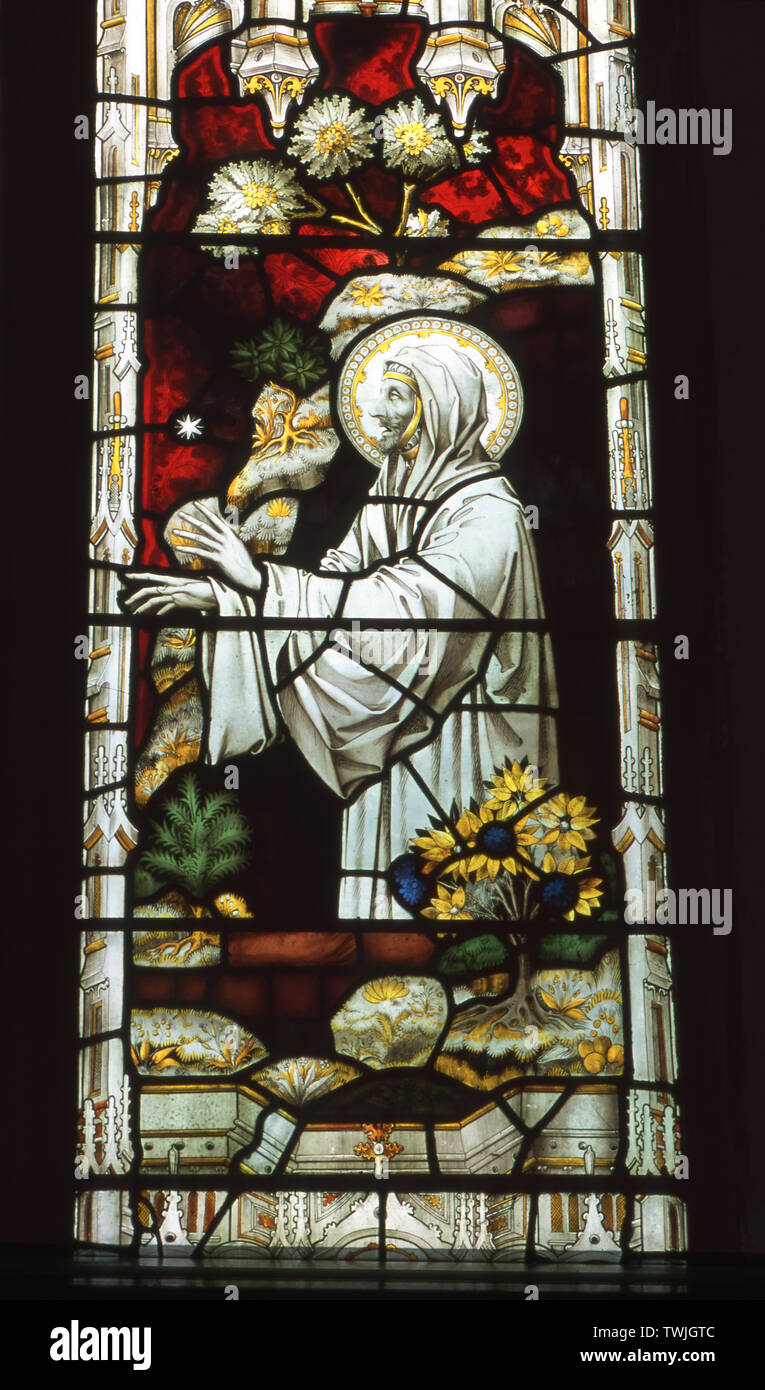 Stained glass window, Lazarus, St Mary the Virgin, Dedham, Suffolk, UK ...