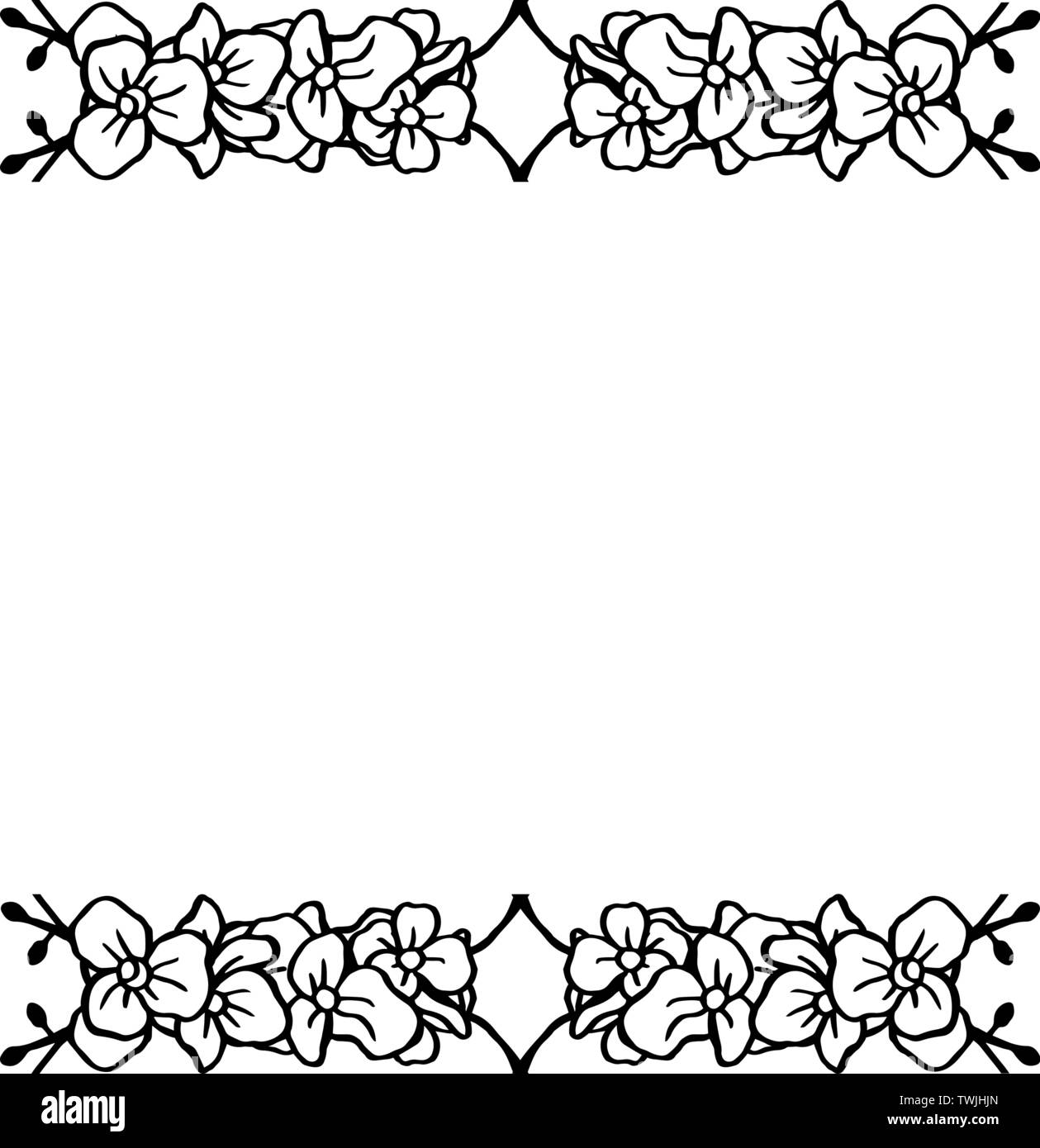 Vector illustration drawing flower frame for ornate art modern of hand ...