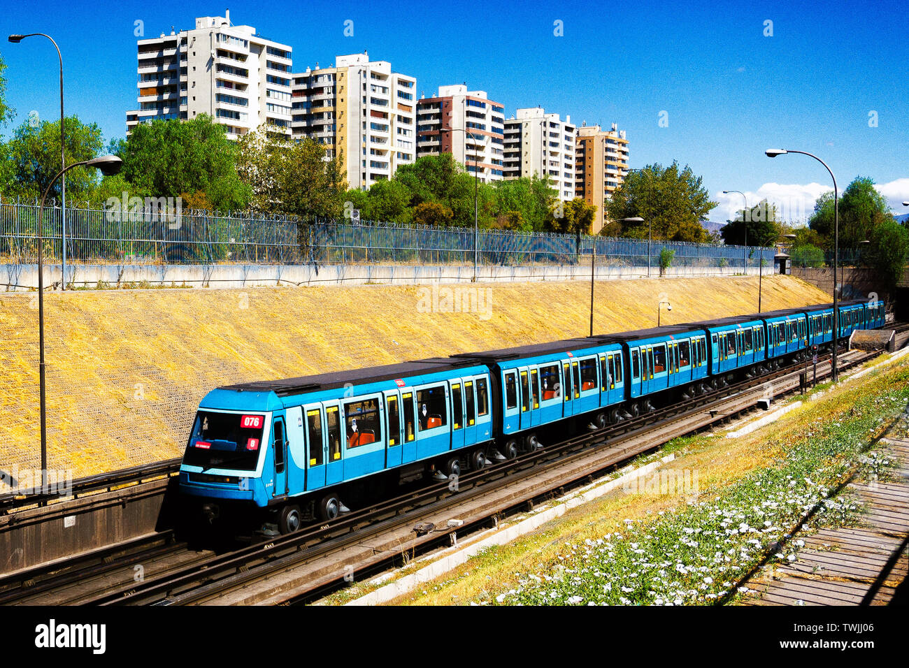 SANTIAGO, CHILE - MARCH 2017: Santiago Metro train between Neptuno and ...