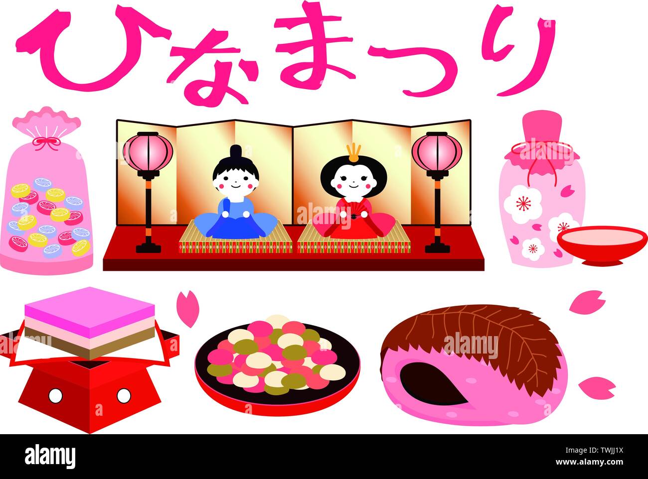 This Is An Illustration Set Of Festivals For Japanese Girls Called