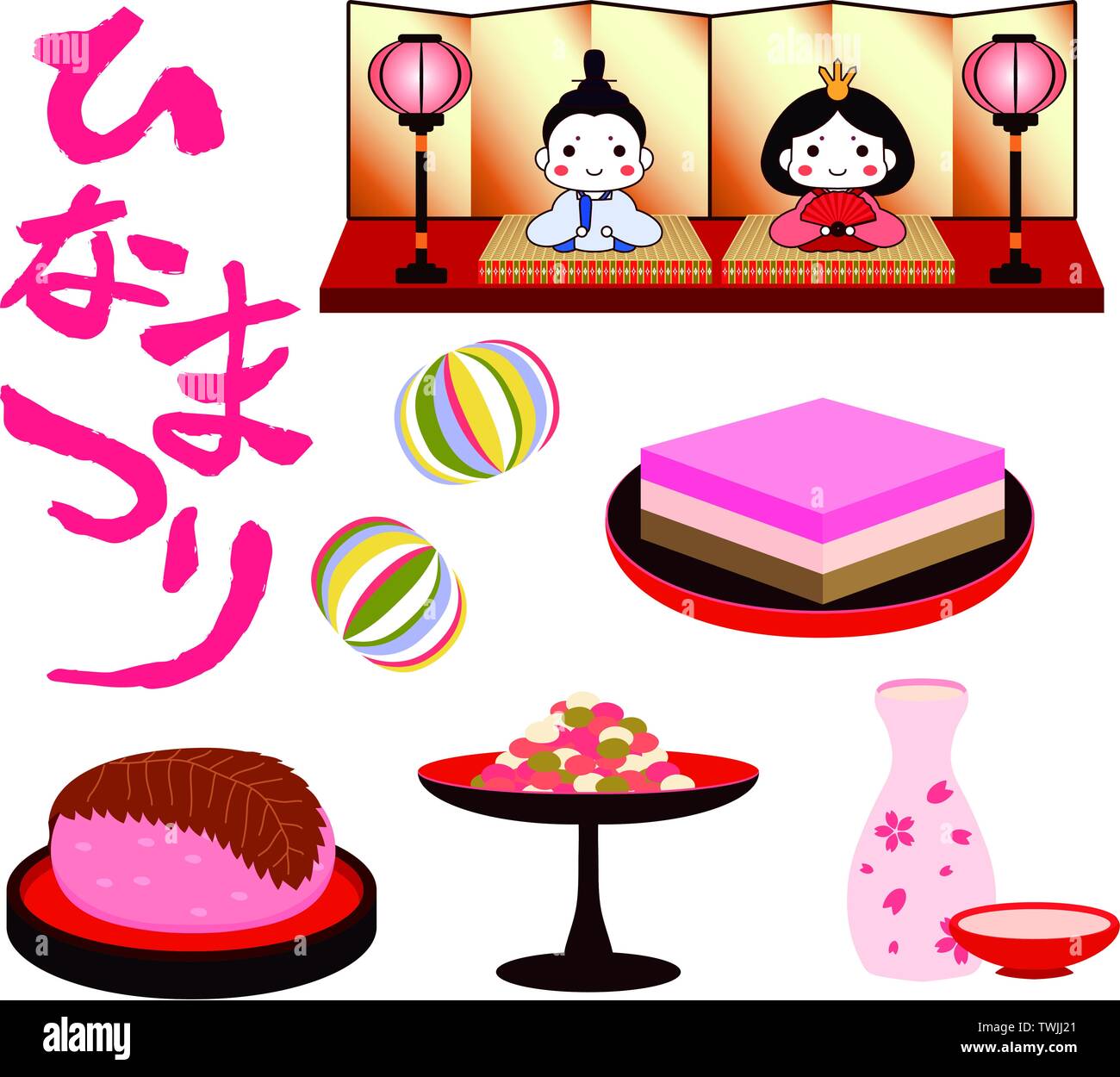 This Is An Illustration Set Of Festivals For Japanese Girls Called