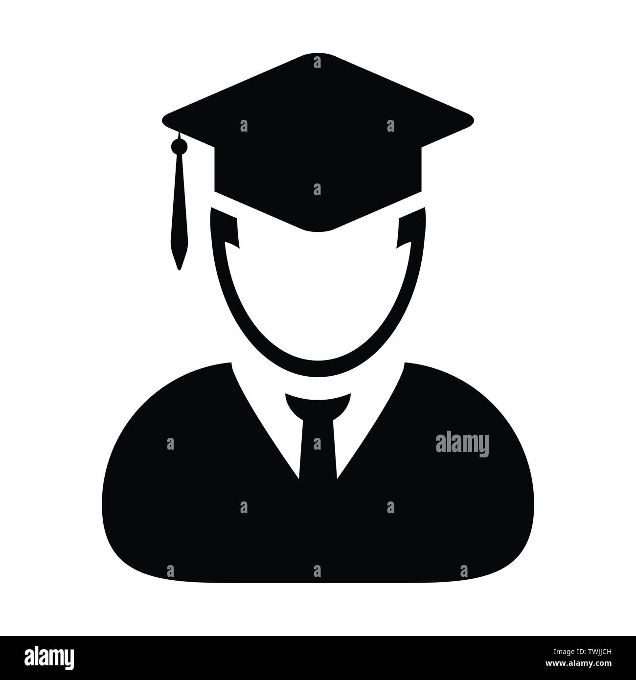 Education icon vector male student person profile avatar with mortar ...