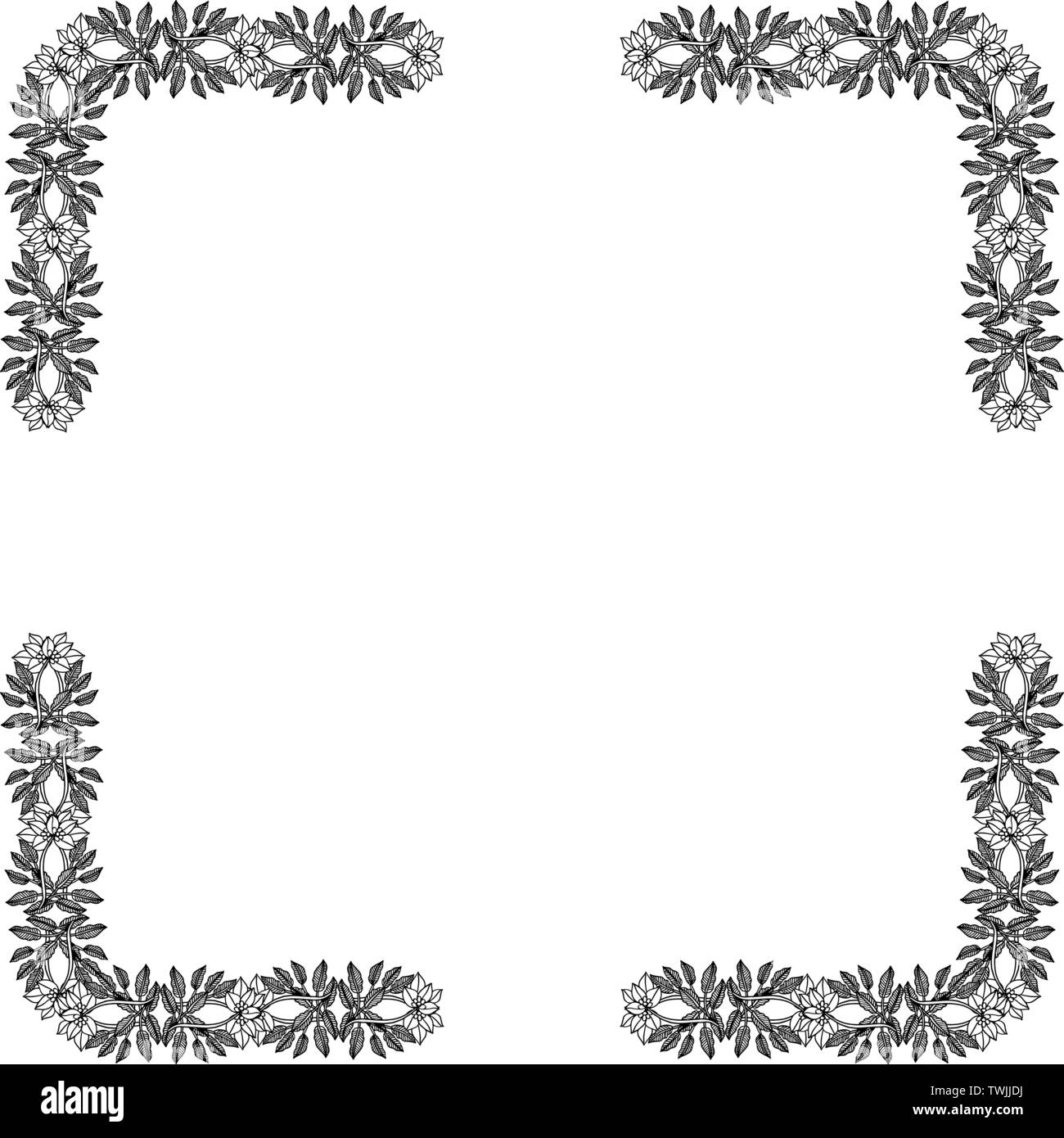 Vector illustration greeting card with art modern of flower frame hand ...