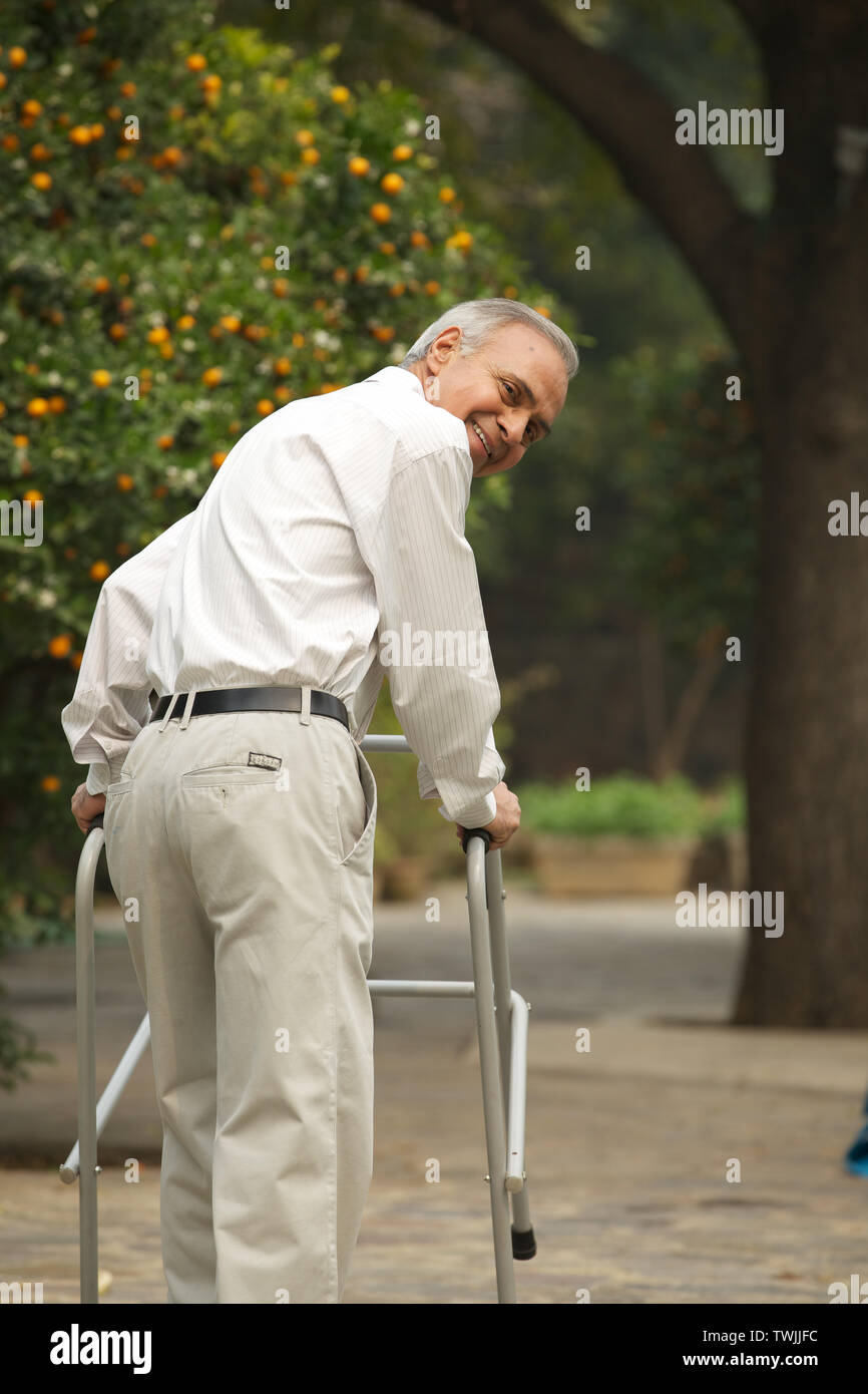 Old Man Walking With Walker