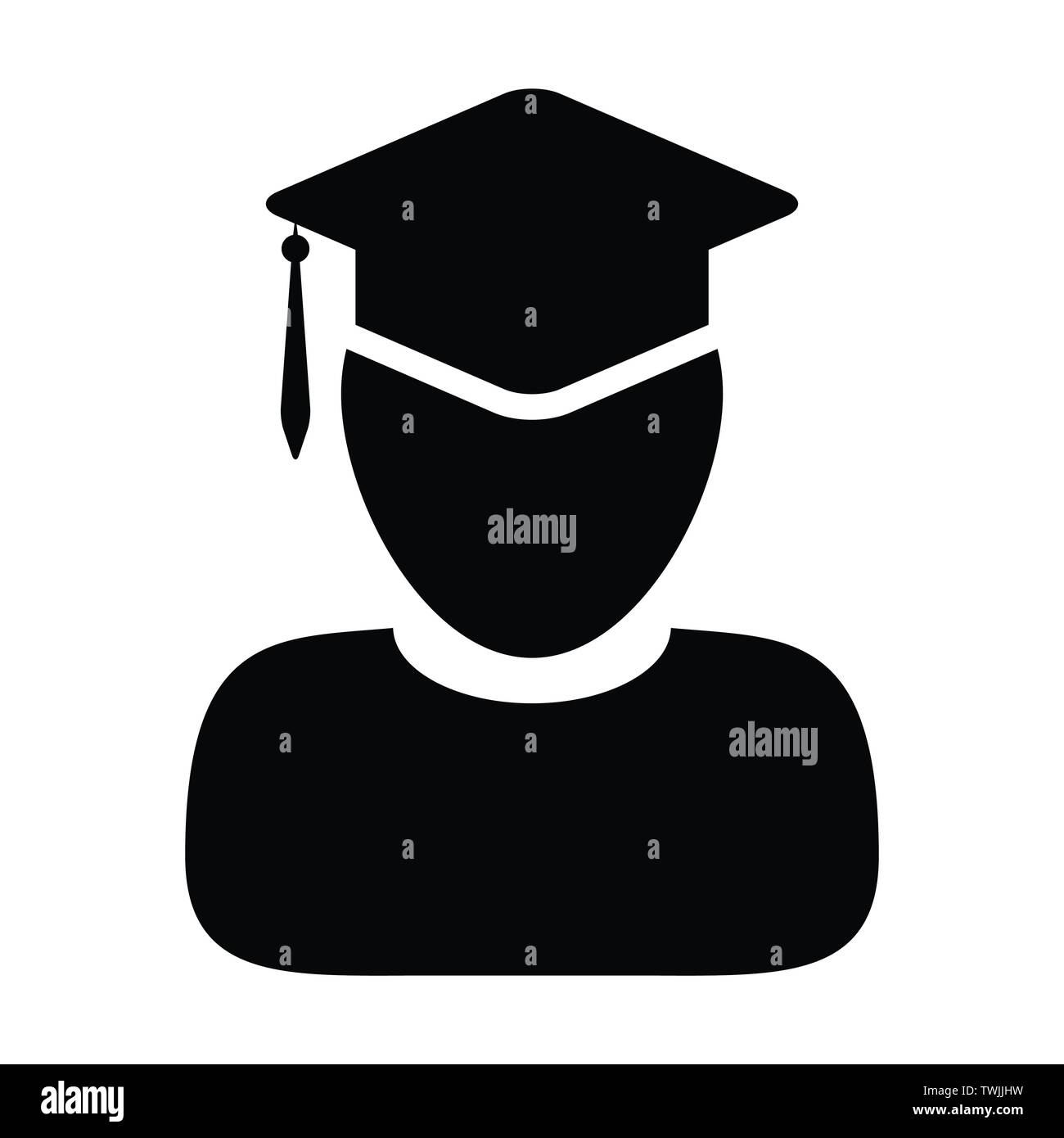 Academic icon vector male student person profile avatar with mortar ...