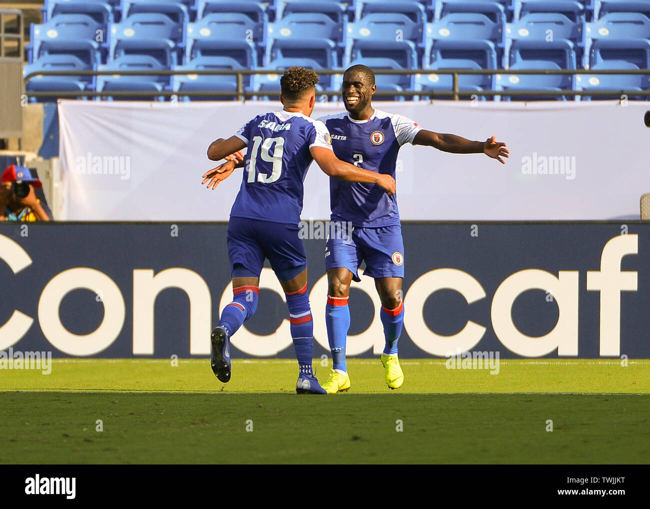 Frisco, TX, USA. 20th June, 2019. Haiti midfielder, Steeven Saba (19 ...