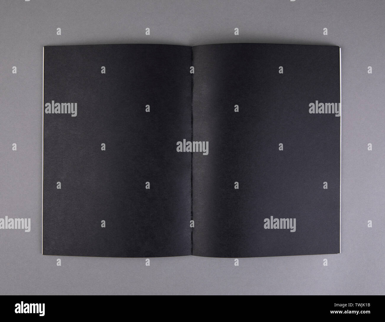 Top view image of open notebook with blank pages Stock Photo - Alamy