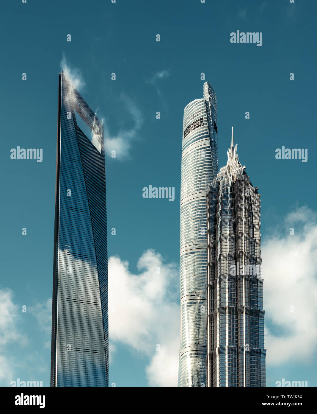 Three-piece set of Shanghai Lujiazui during the day Stock Photo - Alamy