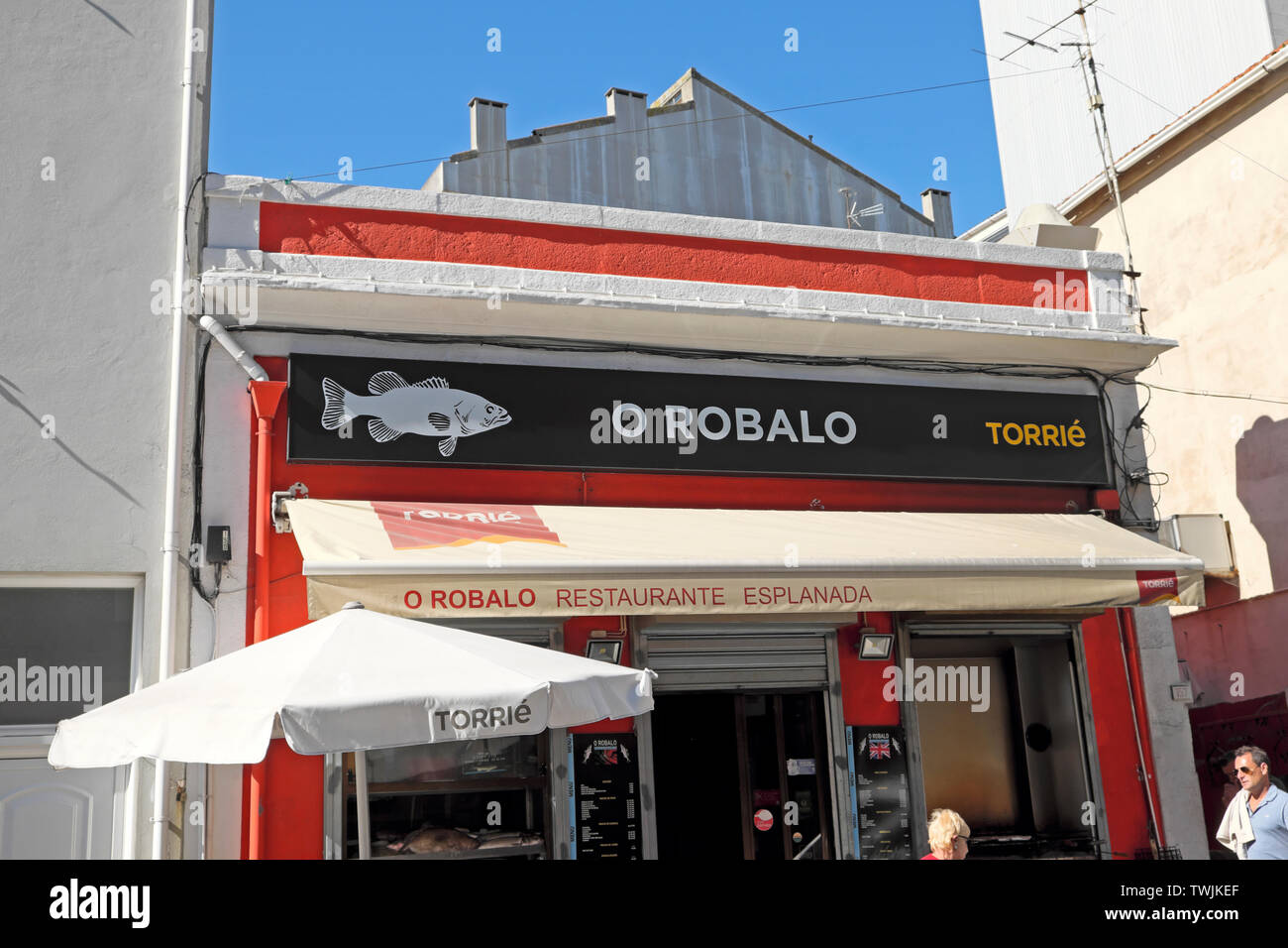 O Robalo fish restaurant front outside view in Matosinhos Porto ...
