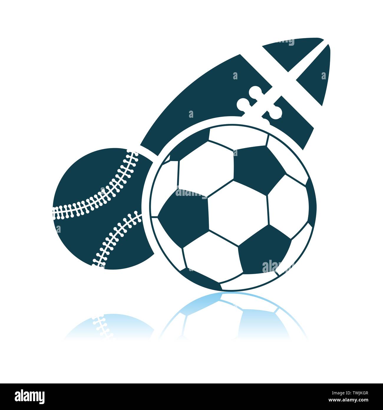 Sport Balls Icon. Shadow Reflection Design. Vector Illustration Stock ...