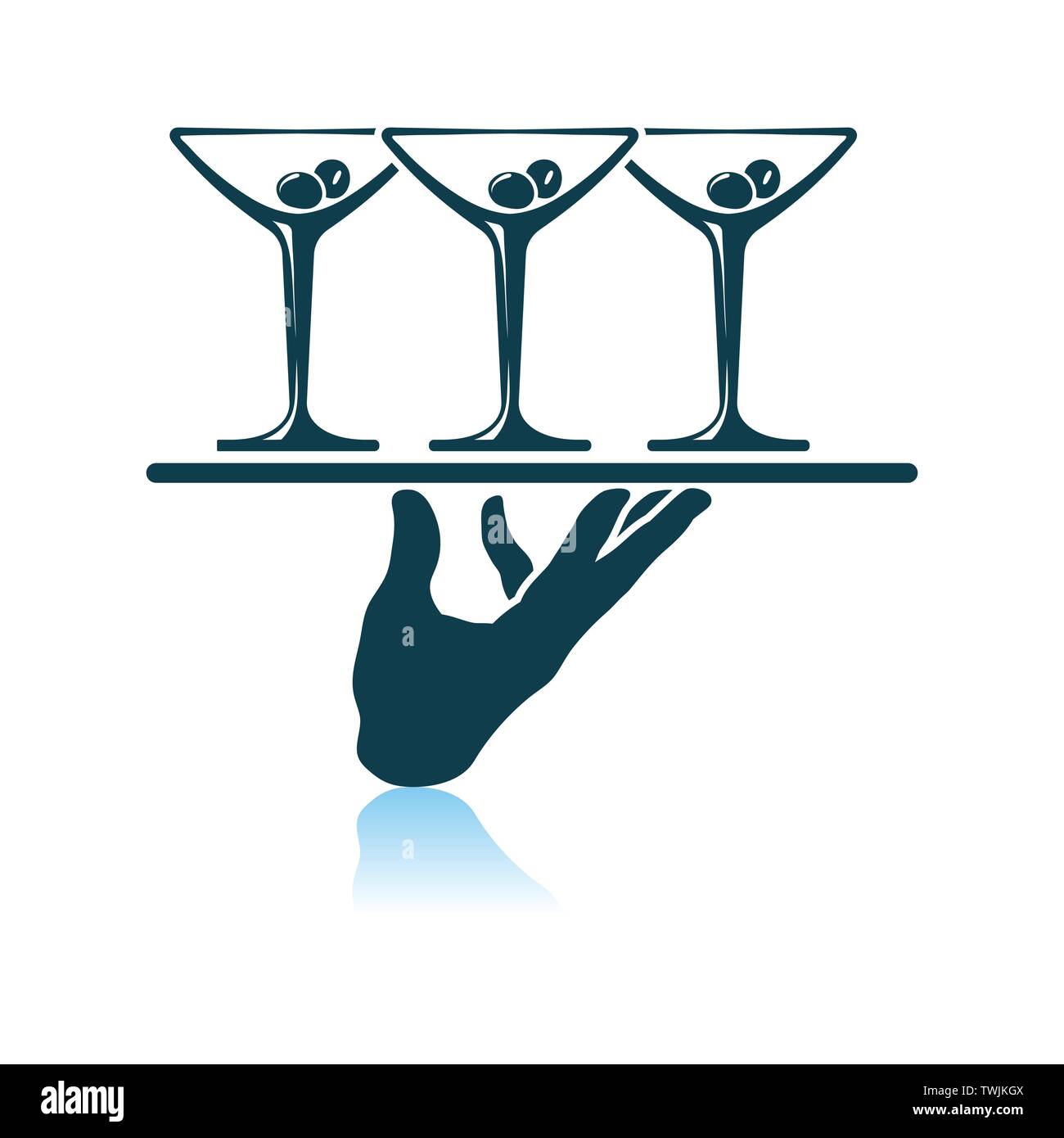Waiter Hand Icon. Shadow Reflection Design. Vector Illustration Stock ...