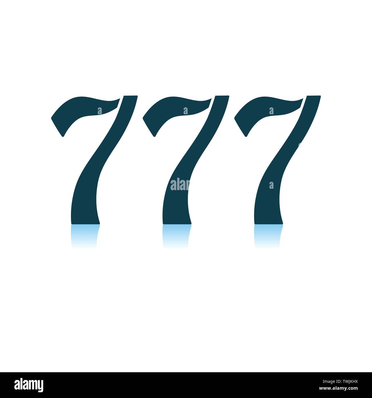 777 Icon. Shadow Reflection Design. Vector Illustration Stock Vector ...