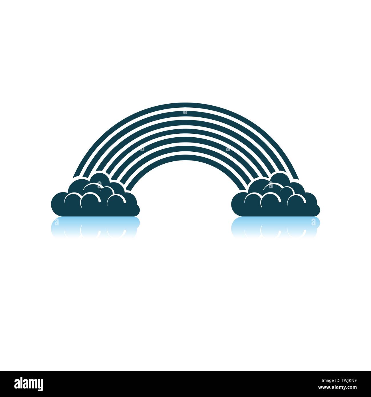 Rainbow Icon. Shadow Reflection Design. Vector Illustration Stock ...