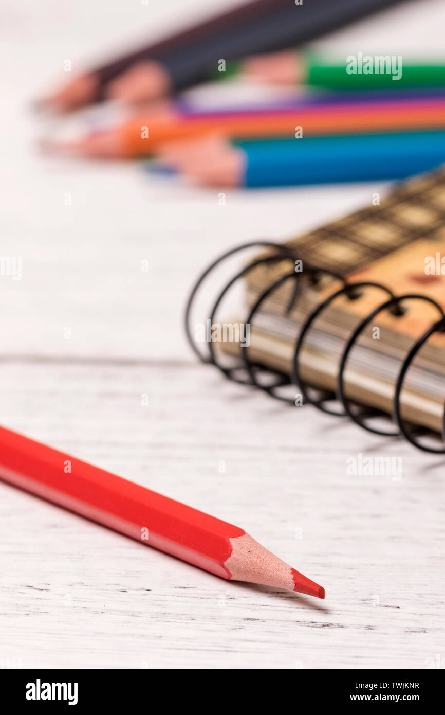 Notebooks and pencils hi-res stock photography and images - Alamy