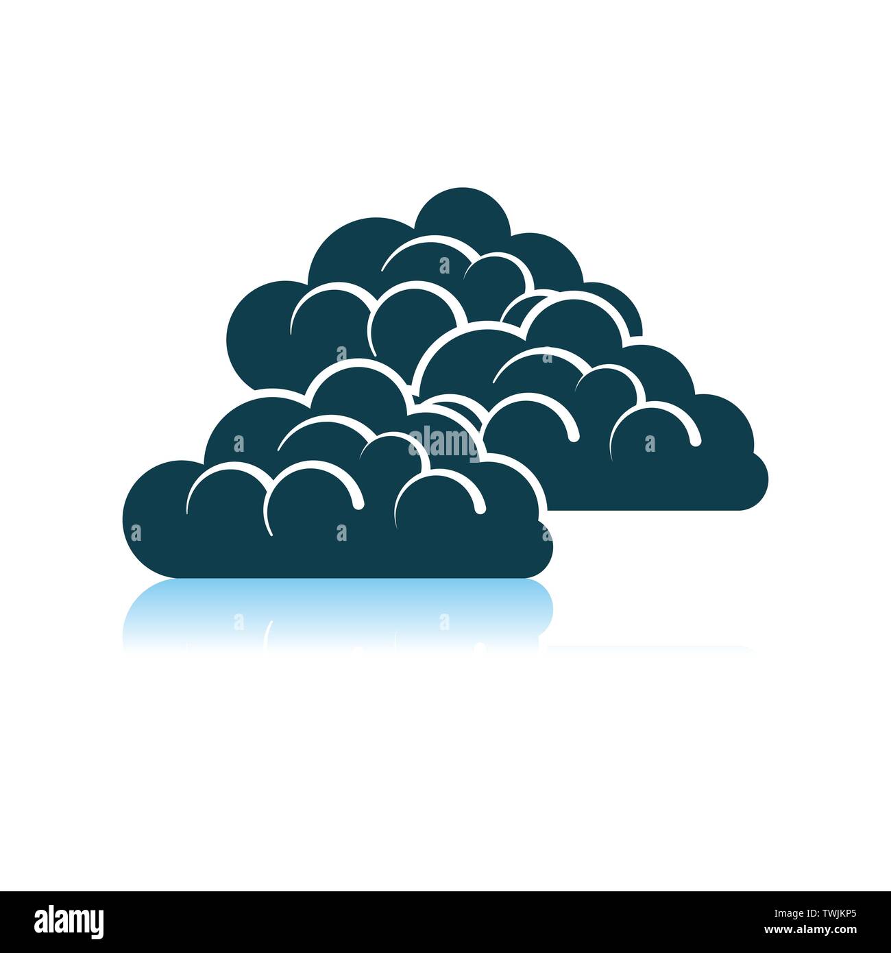 Cloudy Icon. Shadow Reflection Design. Vector Illustration Stock Vector ...