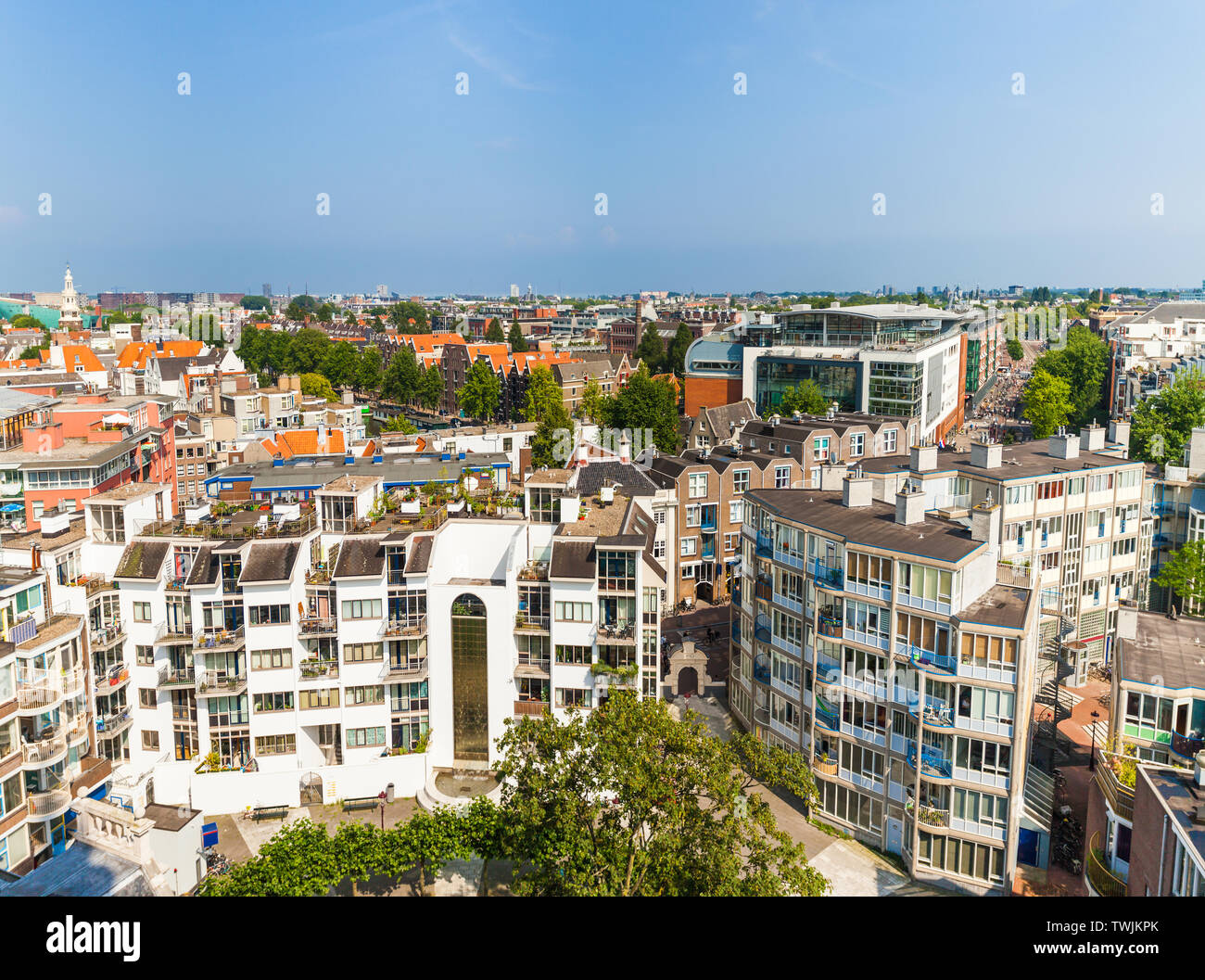 Panorama of residential areas in Amsterdam. Aerial view. Holland ...
