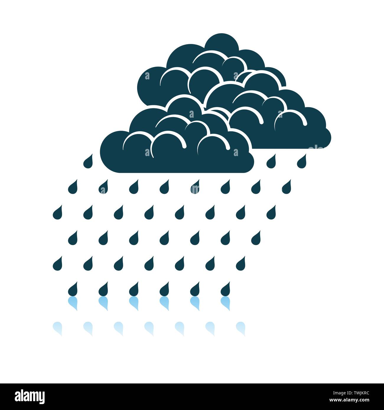 Rainfall Icon. Shadow Reflection Design. Vector Illustration Stock ...