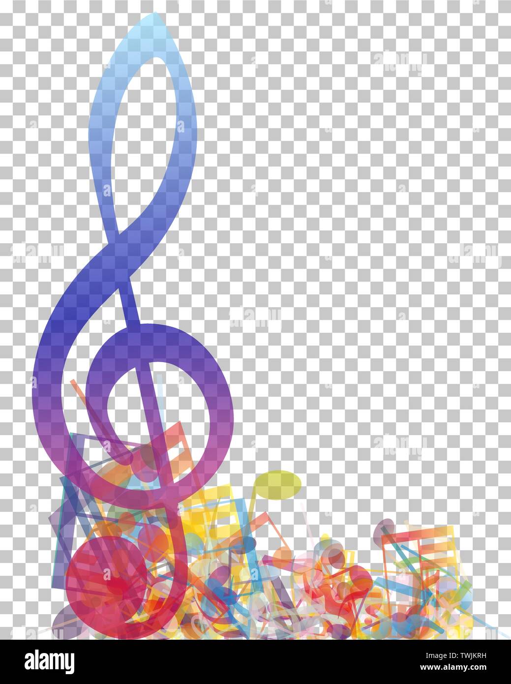 Musical Notes Design With Transparency Grid on Back. Vector ...
