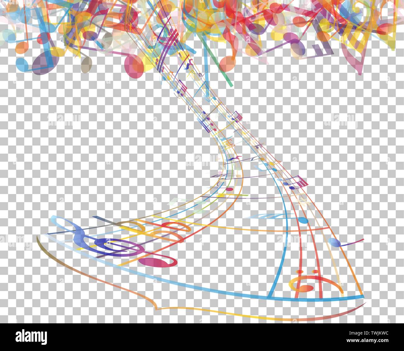 Musical Notes Design With Transparency Grid on Back. Vector ...